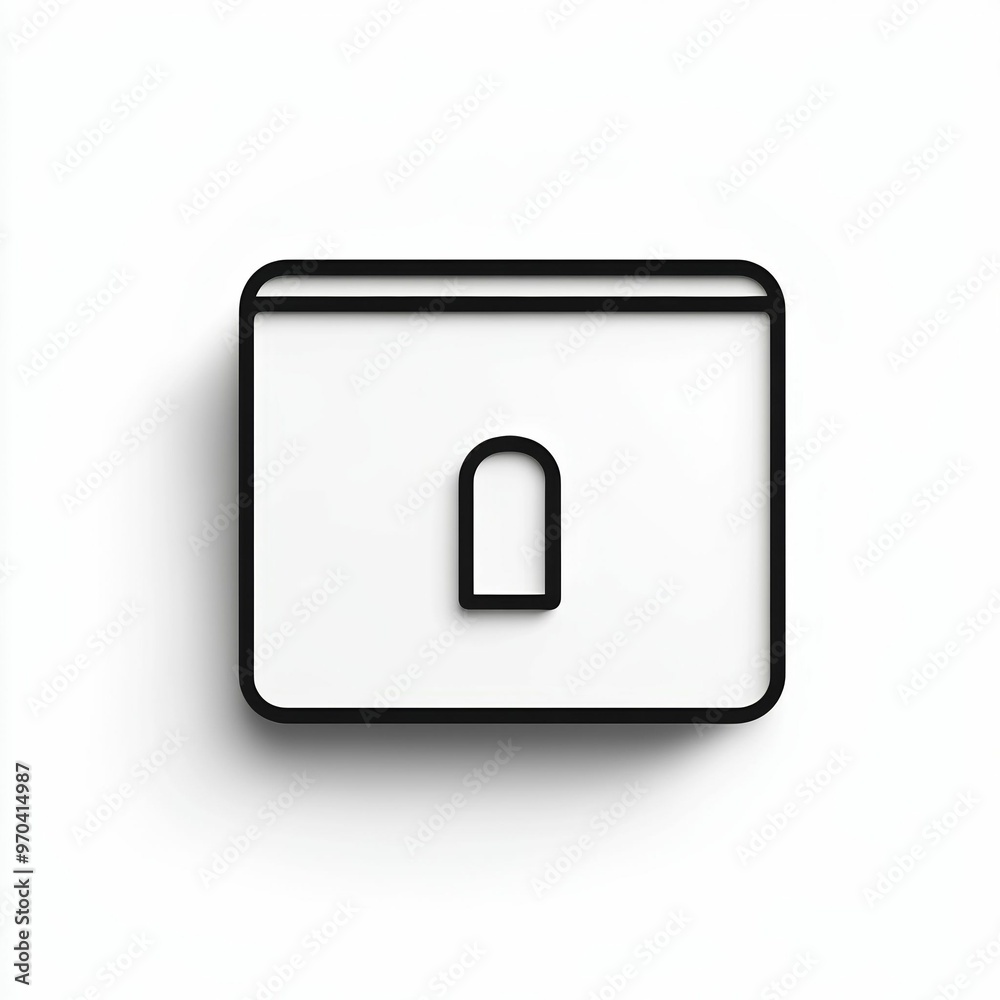 The graphic displays a minimalist lock icon with a clear outline ...