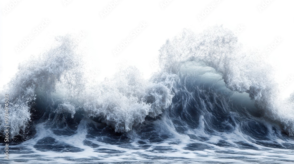 Tsunami clipart, element, 3D illustration, realistic, isolated on white ...