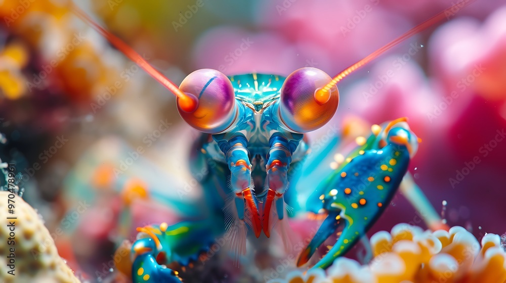 Stock-Foto „Mantis shrimp teaching color theory class, underwater ...