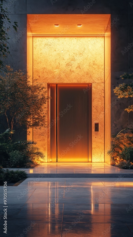 Sleek morphism style dimensional gate, featuring gradients and ...