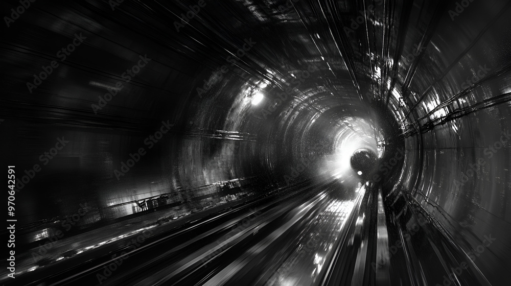 Blurred view, Inside the subway station, Time-lapse shot of subway ...