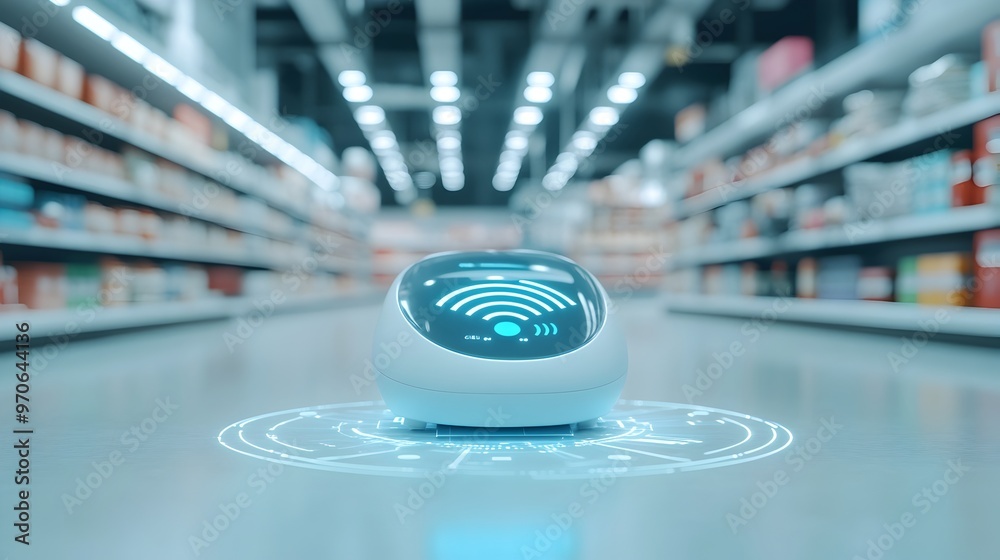 Contactless RFID Chip Enabling Wireless Payment in Modern Retail Store ...