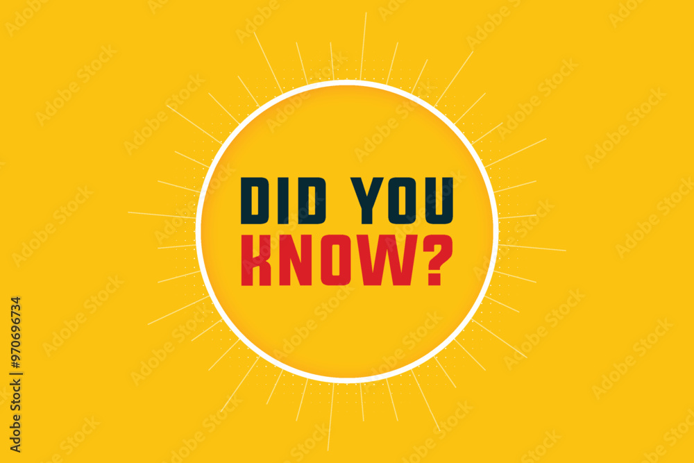 vector modern did you know interesting facts background design Stock ...