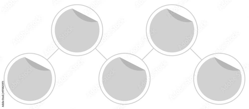 Five-step blank timeline infographic with circular elements connected ...