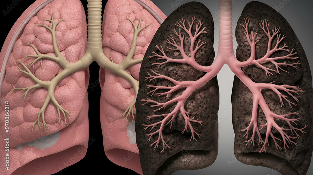 Healthy vs. Smoker’s Lung Cross-Section: Visually Striking Comparison of Lung Health and Smoking ...