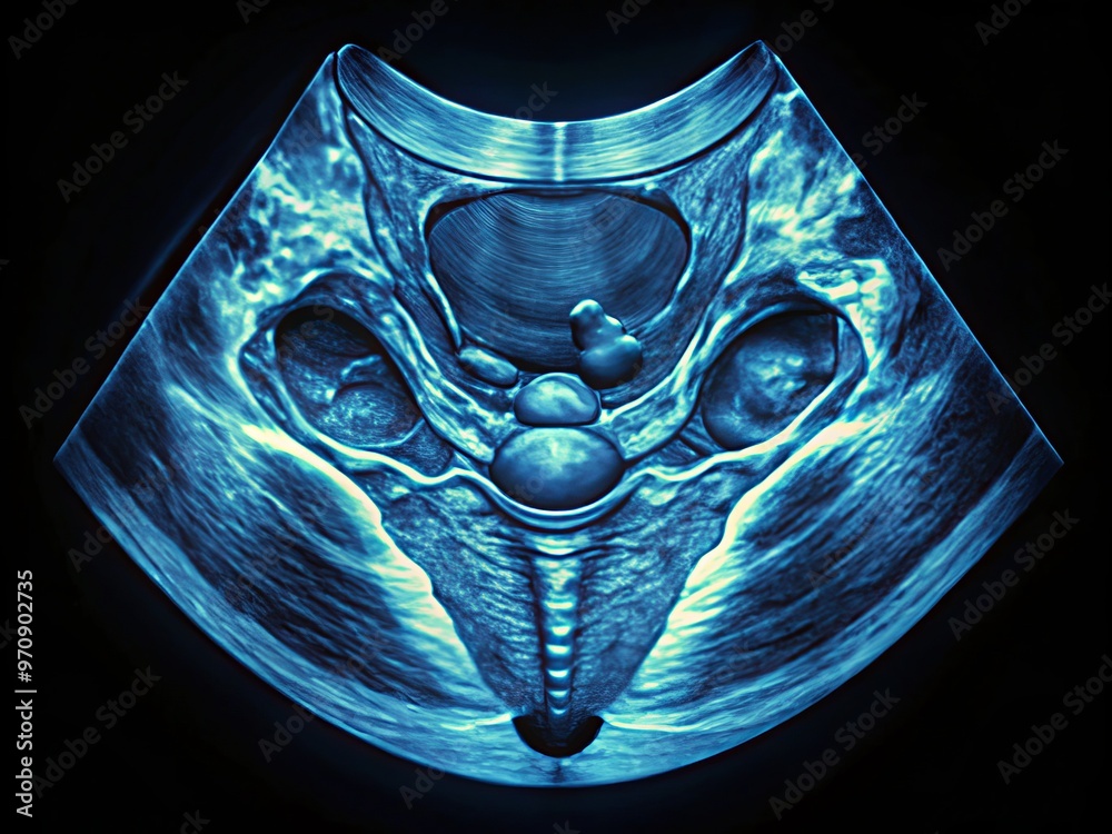 Stock-Illustration „Pelvic ultrasound scan image showing an ...