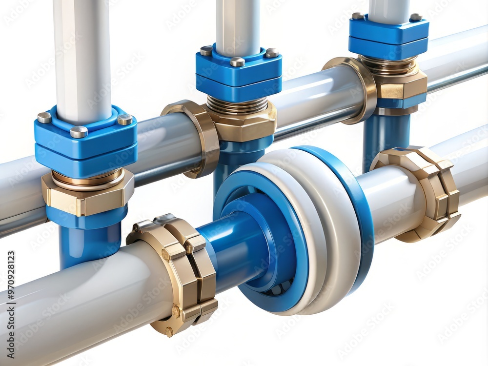 "Schematic illustration of a water piping system showing an IPex pipe ...
