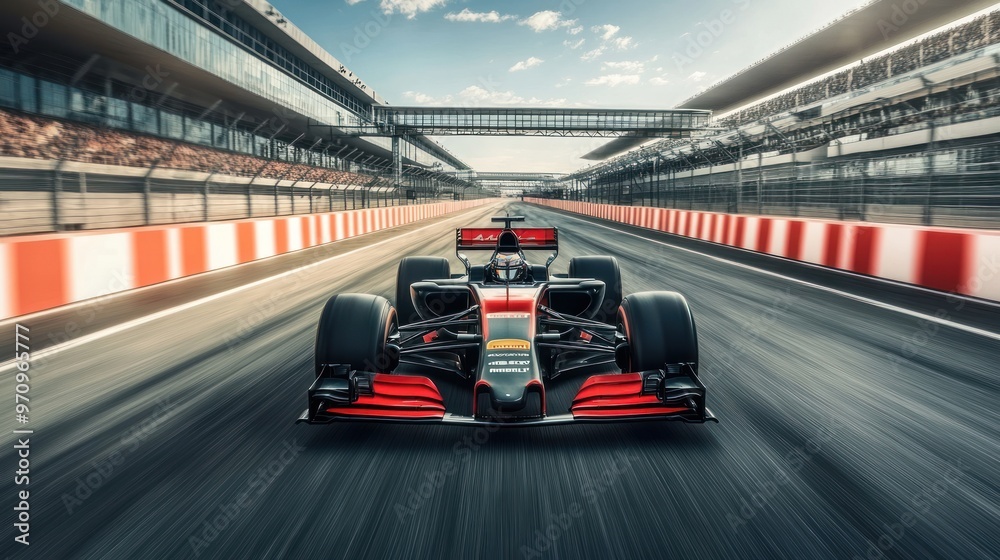 Formula One Race Car on Track Stock Photo | Adobe Stock
