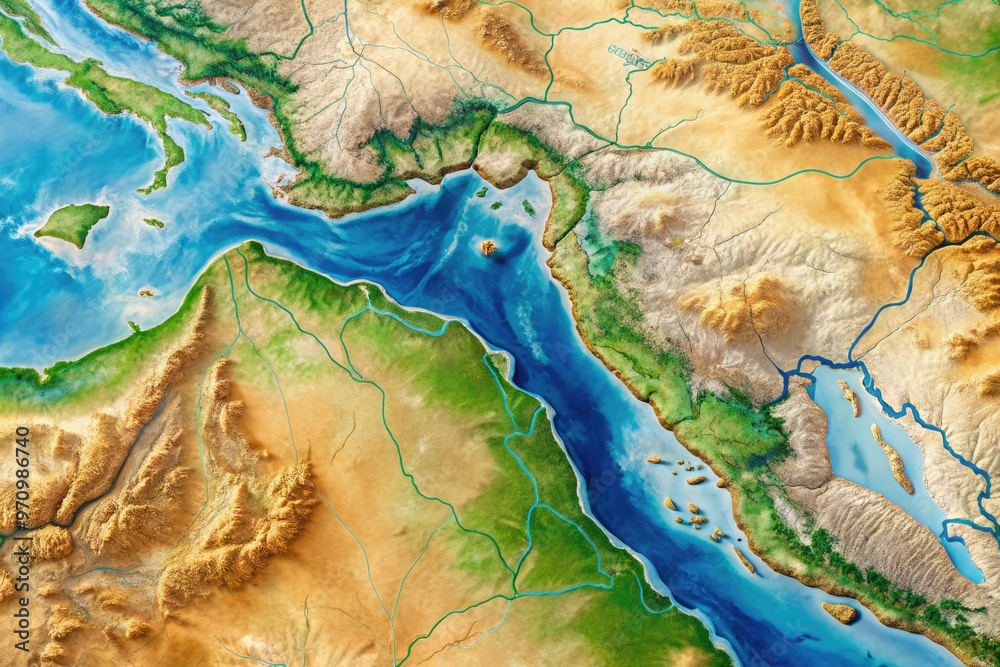 Ancient Mesopotamia map showcasing the Tigris and Euphrates rivers ...