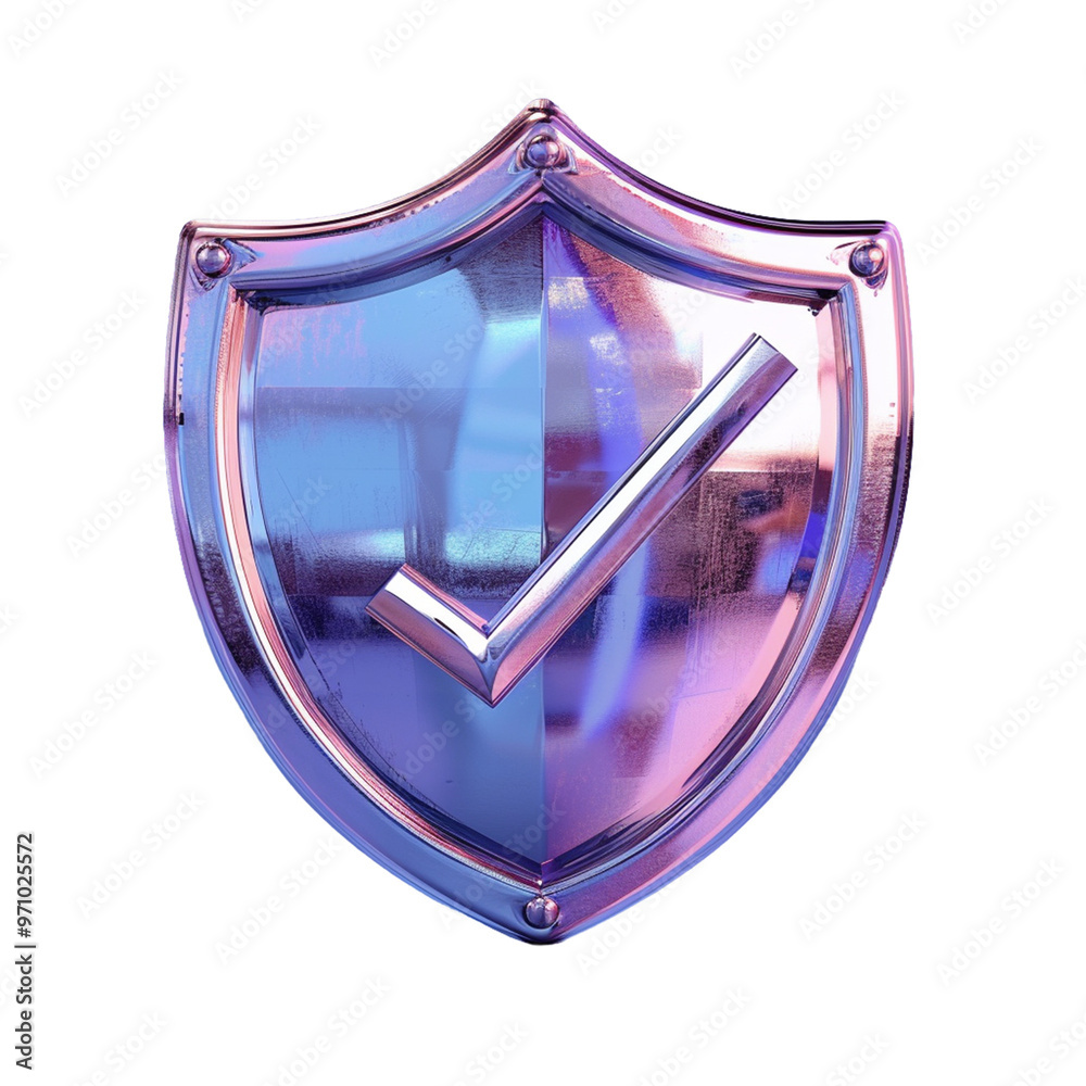 Protection shield icon checkmark on shield symbol isolated on ...