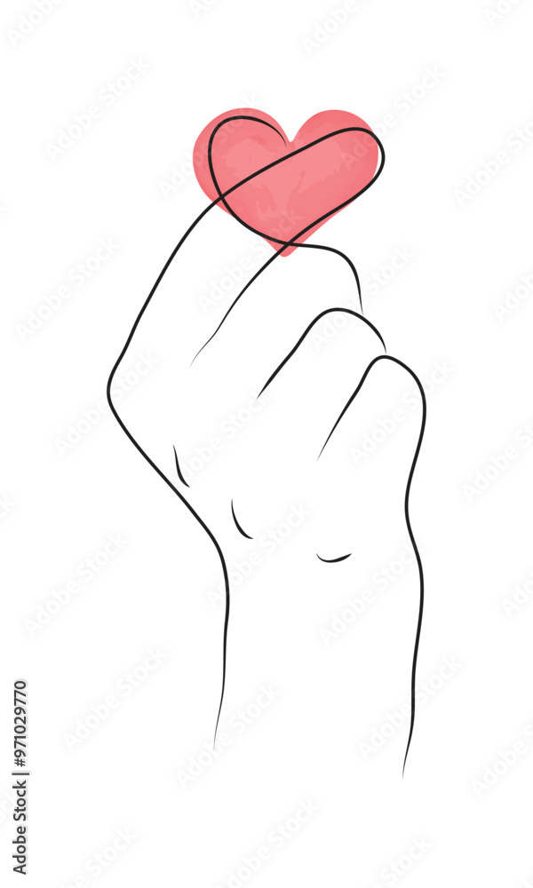 Korean symbol hand heart. Hands Heart. Heart symbol using hands. Vector ...