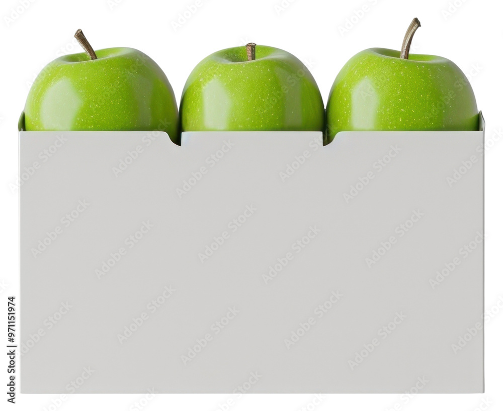 PNG Green apples box with blank label mockup packaging fruit plant food ...