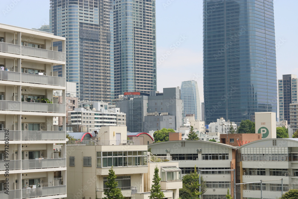 TOKYO, JAPAN - August 14, 2024: View of Tokyo's Minato Ward with Azabudai Hills Mori JP Tower ...