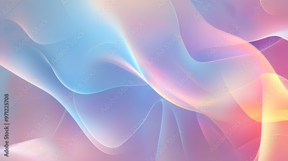 Transparent holographic overlays on a muted background with soft ...