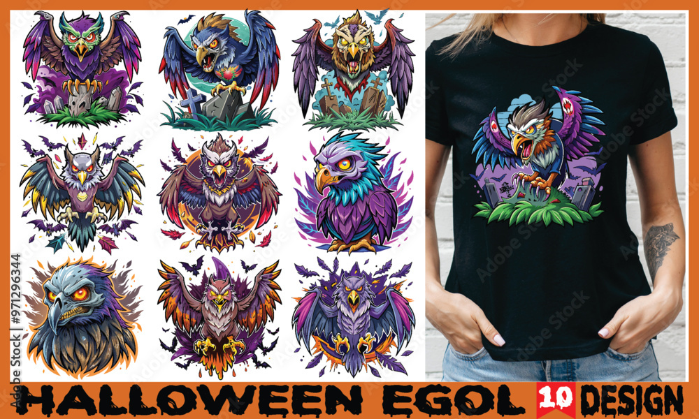 Halloween Egol T-Shirt - Hand-drawn lettering phrase, isolated on white ...