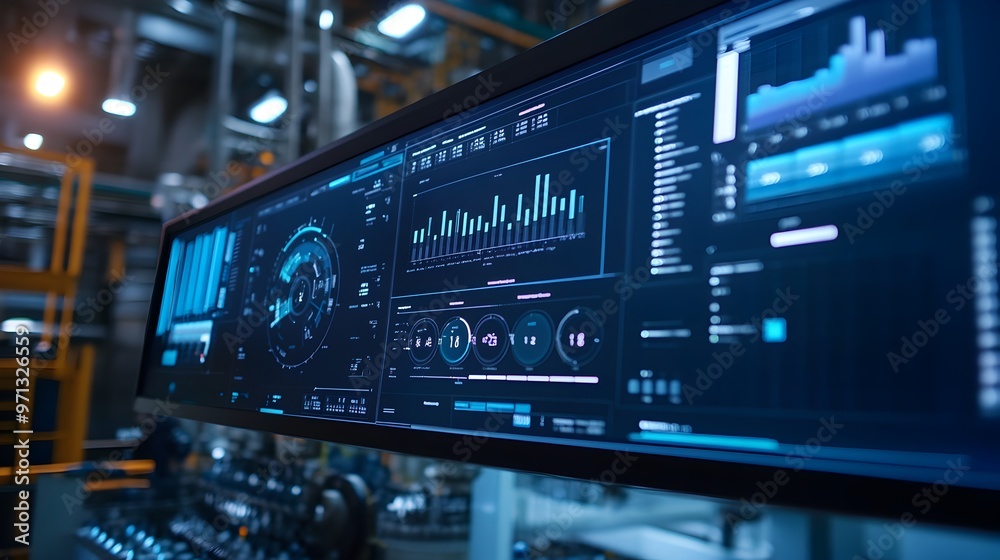 Futuristic digital dashboard with advanced data visualization and analytics for business,finance ...