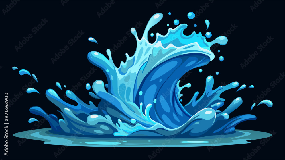 Image vectorielle Stock Animation sprite sheet of water splash, sea or ...