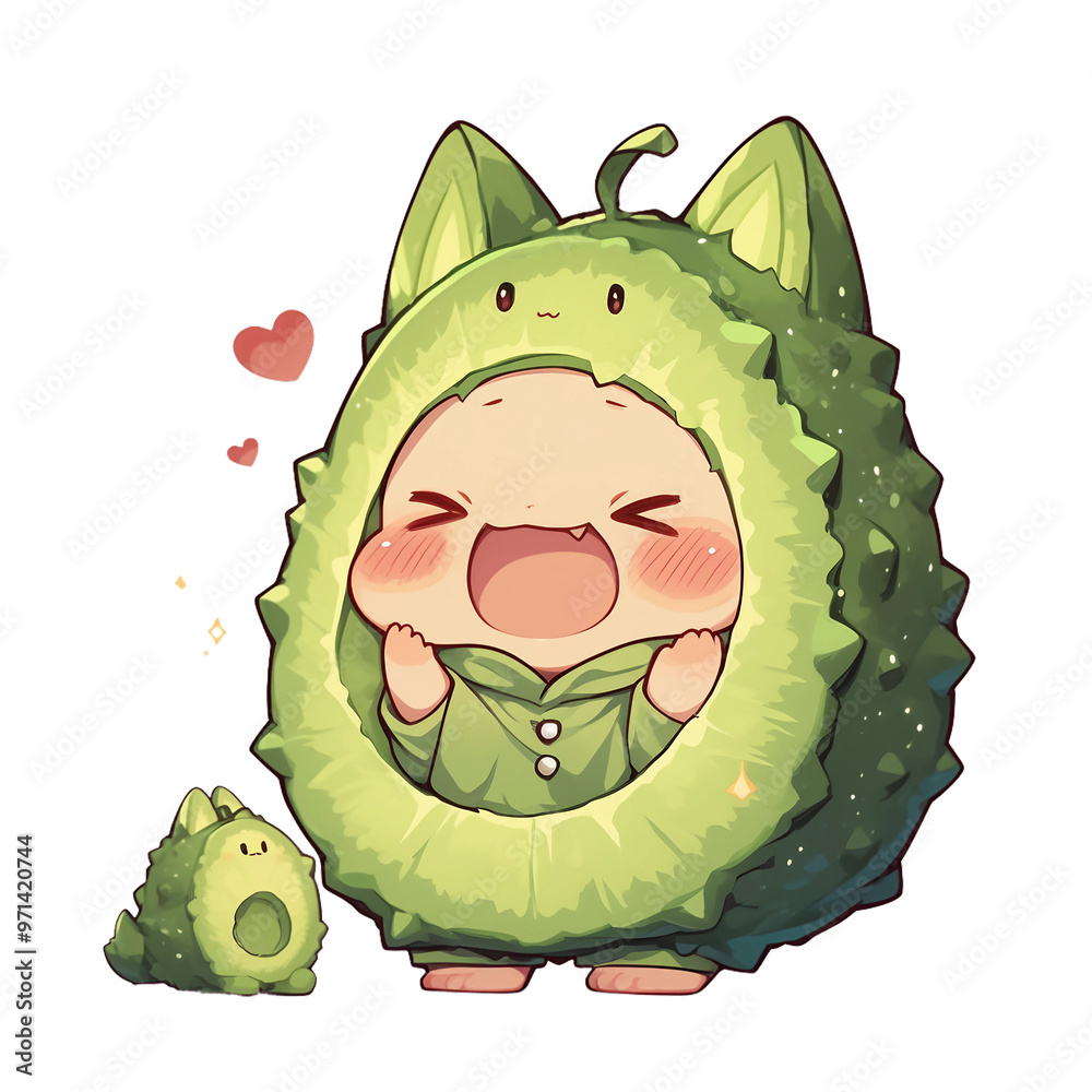 Cute Kawaii Avocado Characters dressed as halloween monsters, like ...