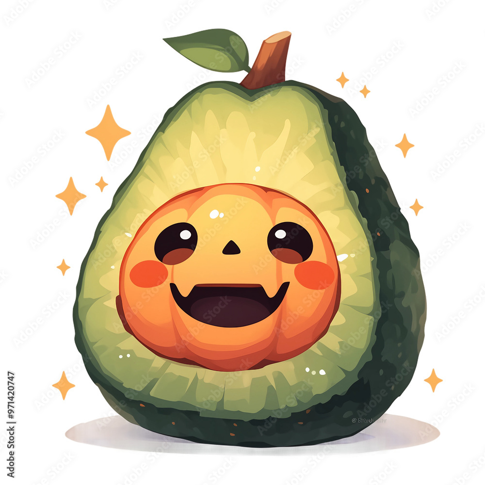 Cute Kawaii Avocado Characters dressed as halloween monsters, like ...