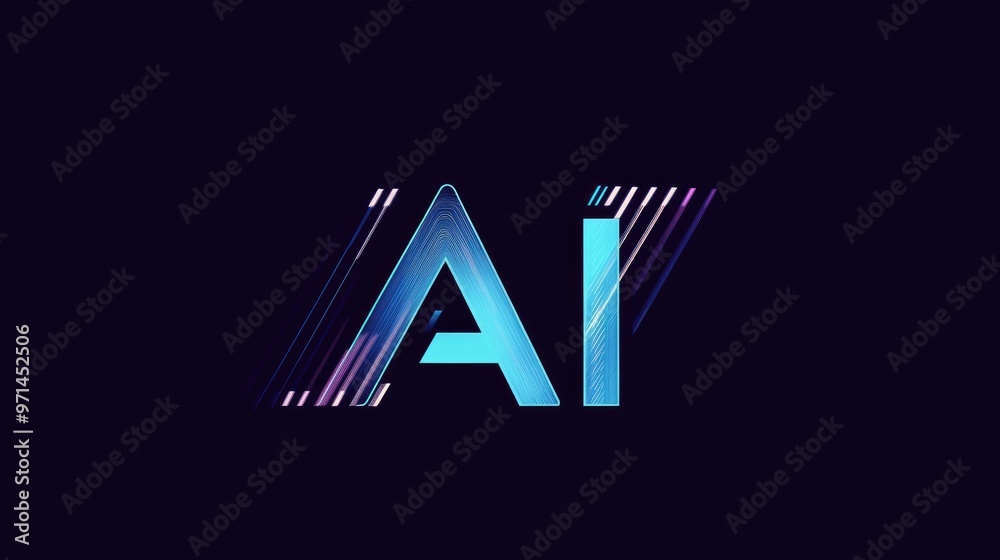 Bold logo design with "AI" in a high-impact typeface, featuring a ...
