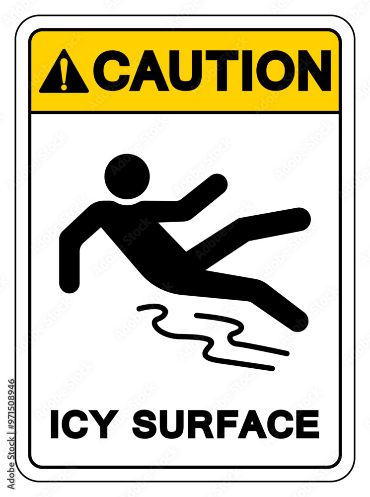 Caution Icy Surface Symbol Sign,Vector Illustration, Isolate On White ...