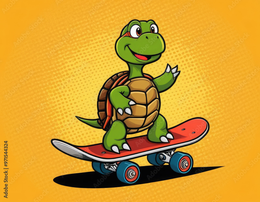cartoon illustration turtle adorable cartoon style 3d realistic ...