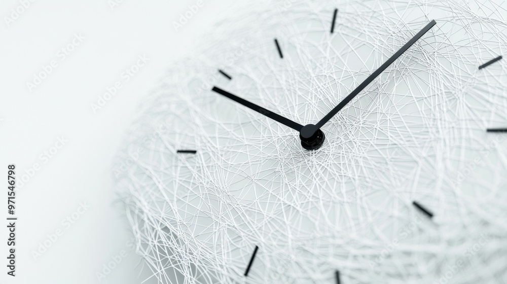 An abstract clock with hands moving in all directions at once ...