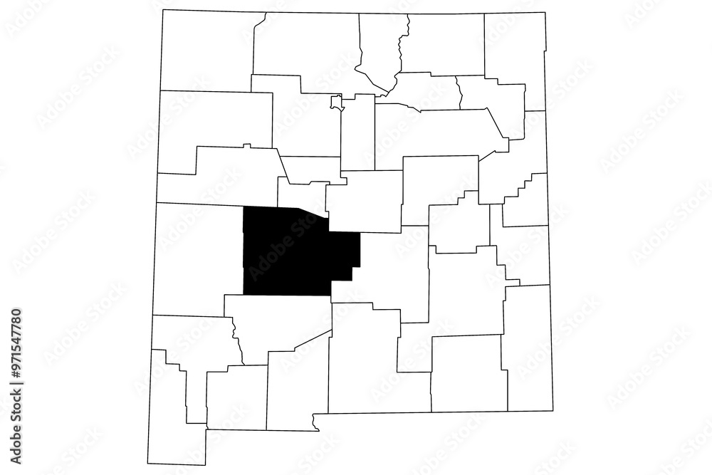 Map of Socorro County in New Mexico state on white background. single ...