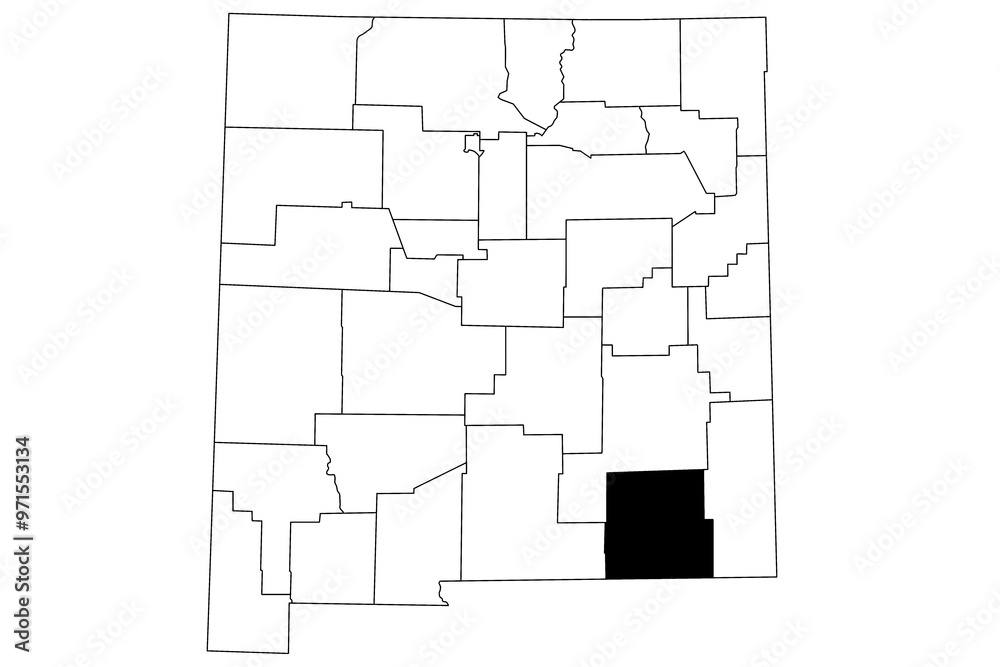 Map of Eddy County in New Mexico state on white background. single ...