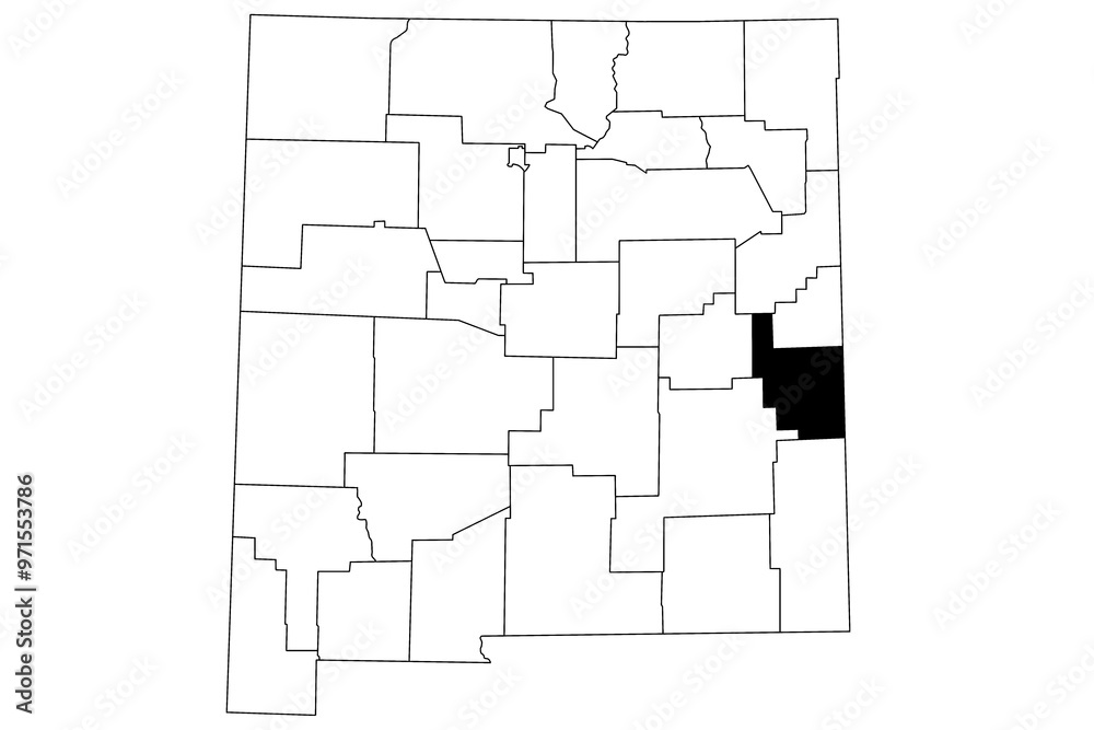 Map of Roosevelt County in New Mexico state on white background. single ...