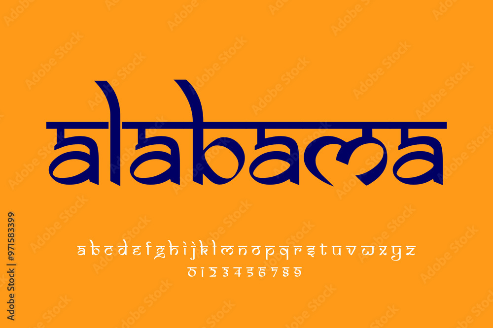 USA state Alabama text design. Indian style Latin font design ...