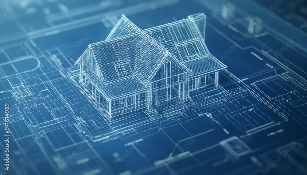 Architectural Blueprint of a Modern House Showcasing Detailed Design ...