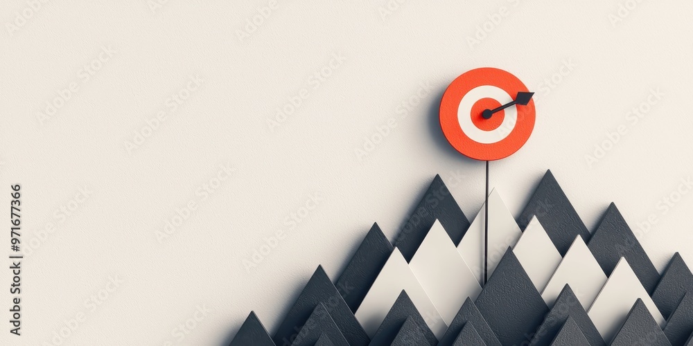 A visually striking representation of achieving goals, featuring a ...