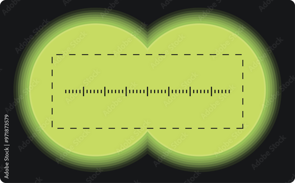 Night vision crosshair display showing binocular vision with measuring ...
