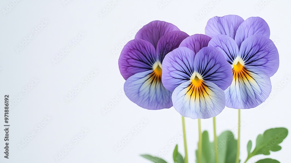 Pansy flower or spring garden viola tricolor isolated on white ...