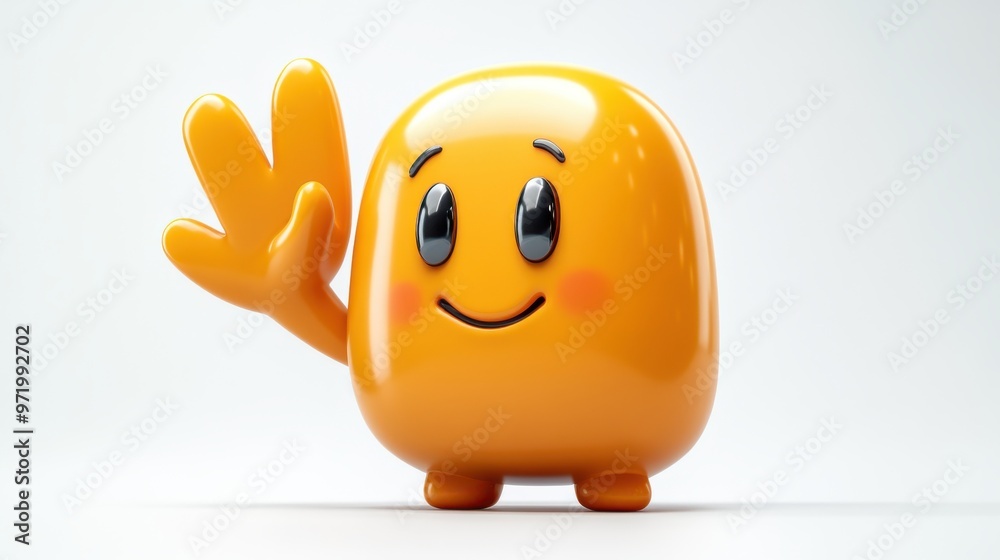 simple cartoon character han icon stop gesture business clip art ...