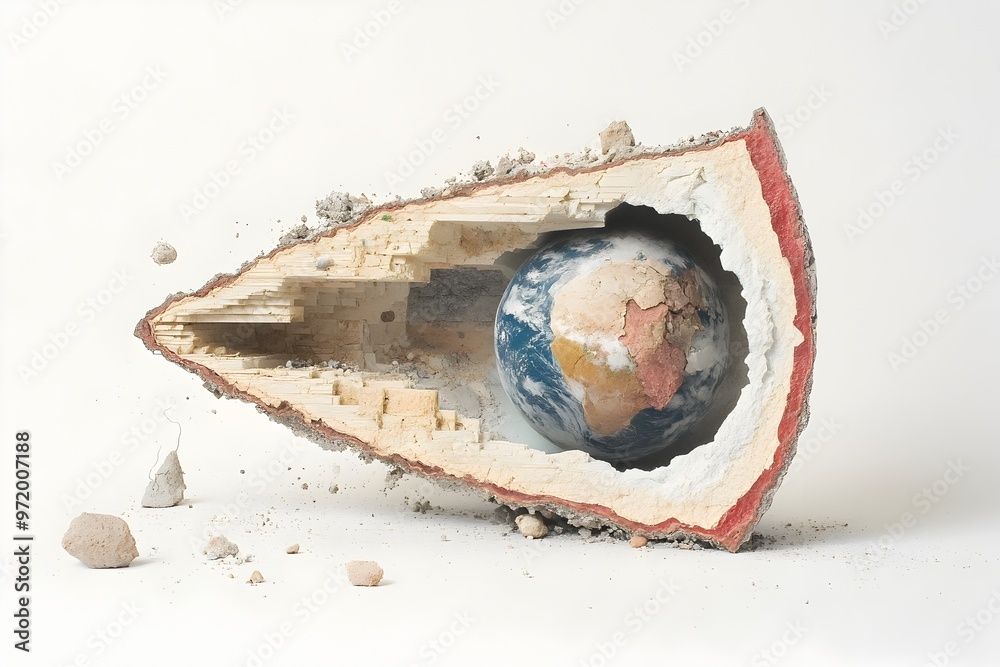 Detailed Cross Section of Earth s Geological Layers and Structure Stock ...