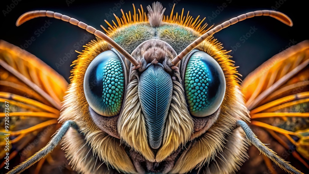 Exquisite details of a butterfly's face reveal intricate scales and ...
