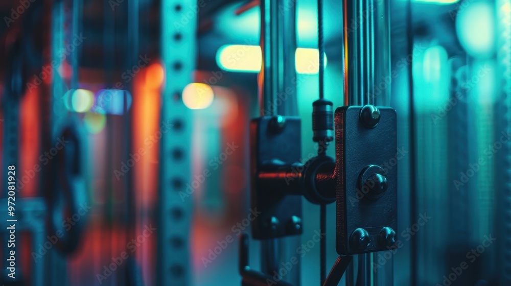 Lat Pulldown Machine: A fitness machine where a bar is pulled down from ...