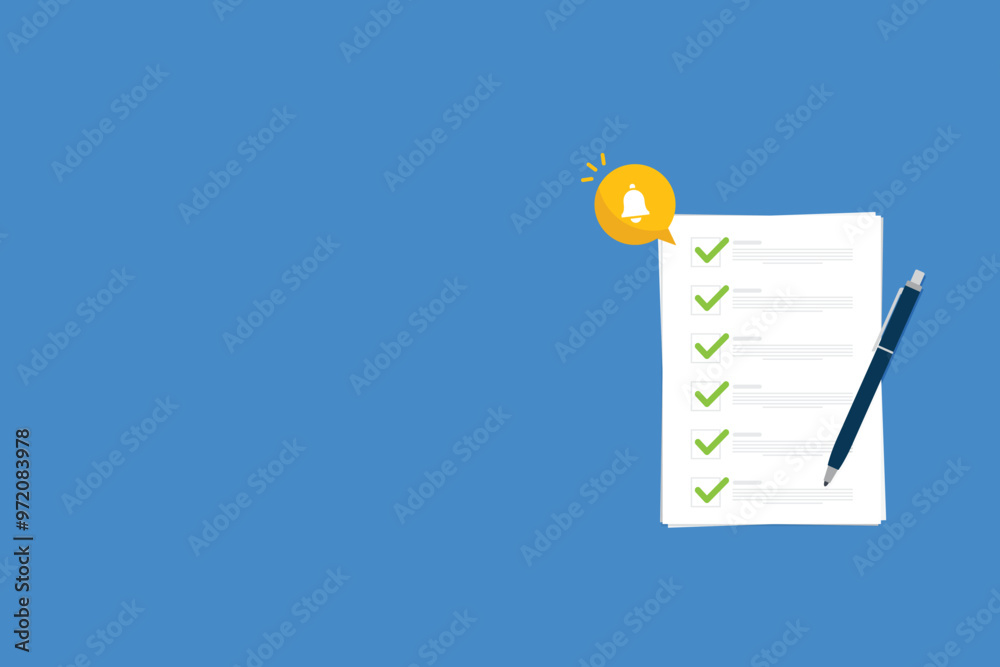 Check list document, paper check list and to do list with checkboxes ...
