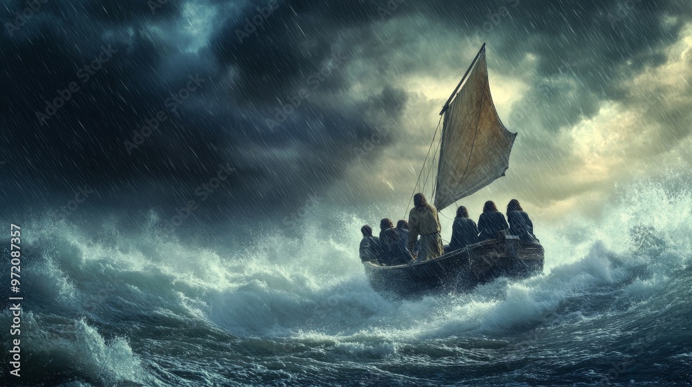 Jesus calming the storm on the sea of galilee a miraculous moment with ...