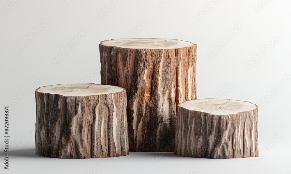 Nature-Inspired Podium Featuring Tree Stumps of Varying Heights for ...