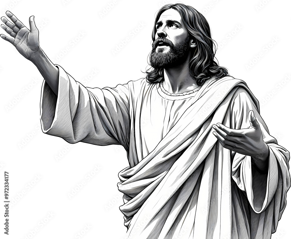 Jesus Christ Preaching Clipart Illustration Bible Study, Church Media ...