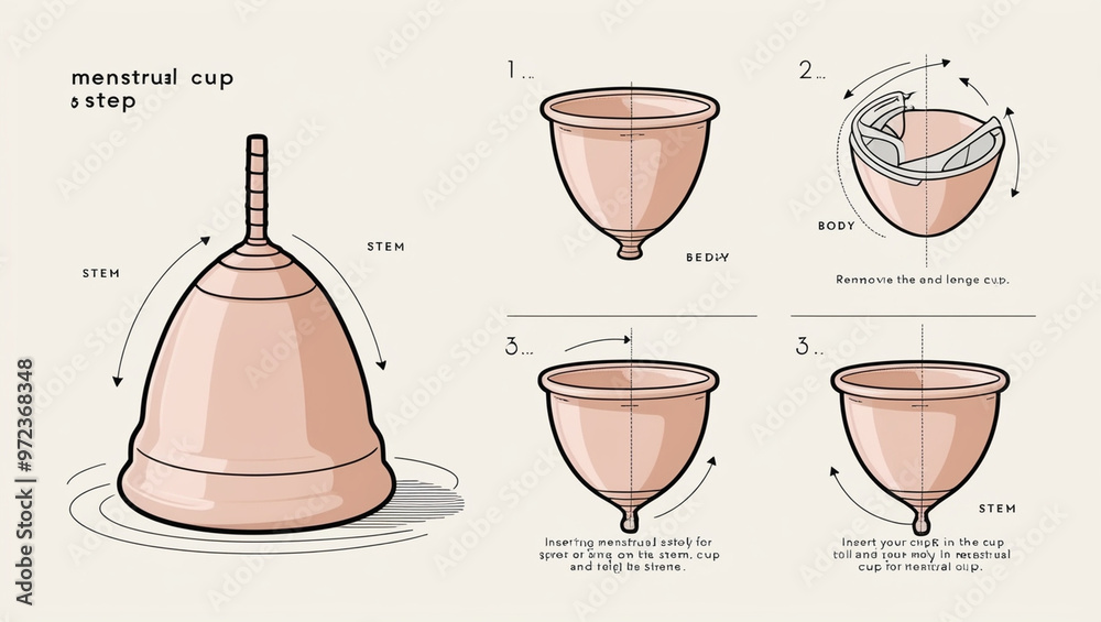 Anatomy of the Menstrual Cup: A Visual Guide Stock Illustration | Adobe ...