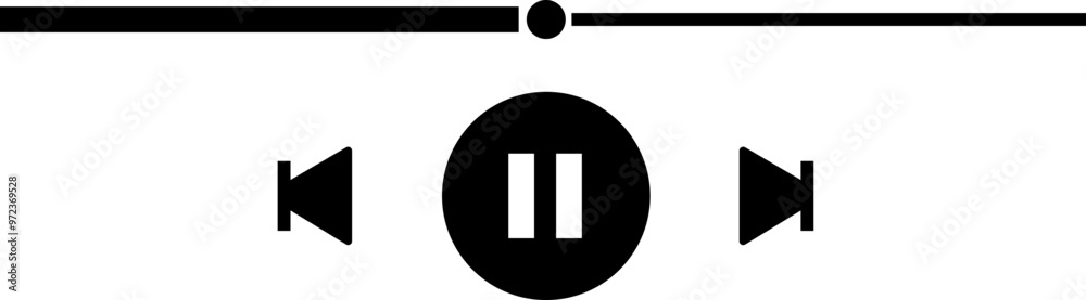 Music or video paus bar icon. Audio paus for songs or podcast playlist ...