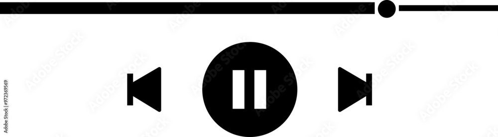 Music or video paus bar icon. Audio paus for songs or podcast playlist ...
