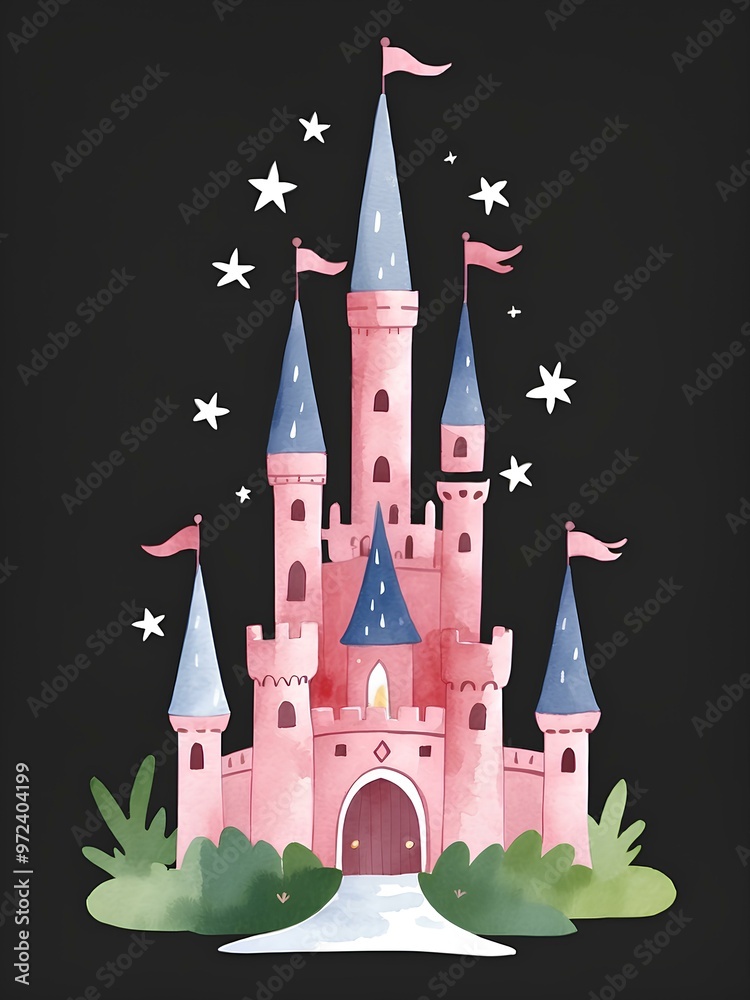 Pink Magical Princess Fairytale Castle, Magical Kingdom Castle, cute ...