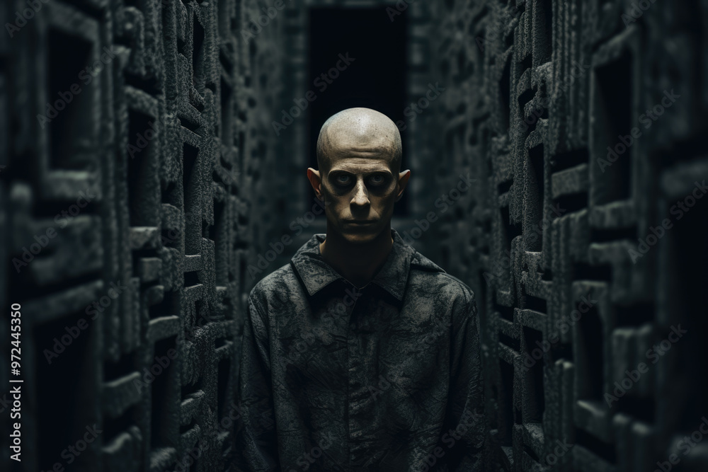 generated illustration of human with a maze inside illustrating the ...