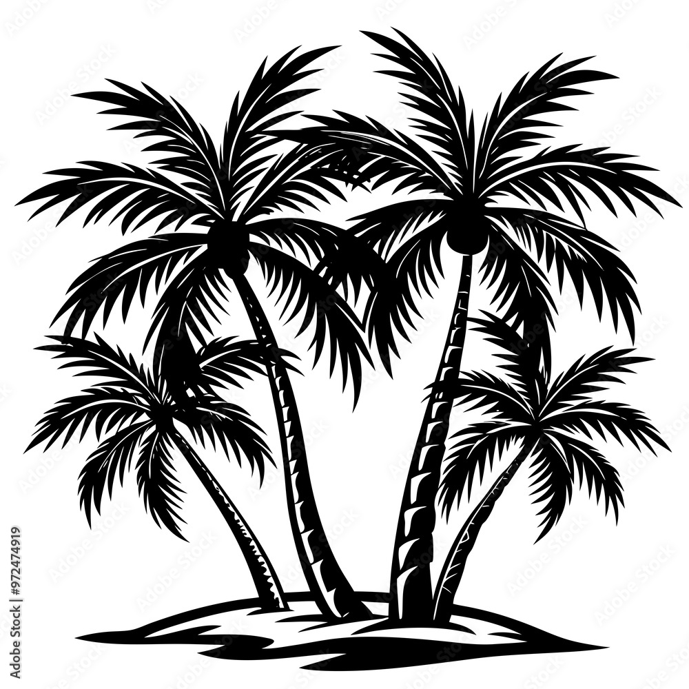 palm tree silhouette.Palm Tree Silhouettes Palm Tree SVG EPS PNG ...