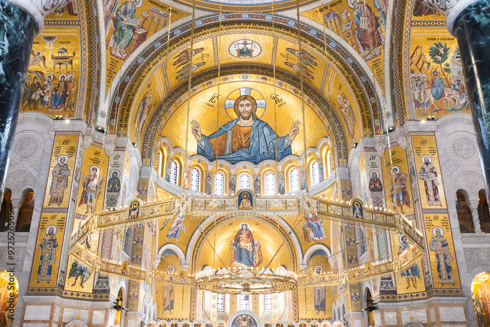 Magnificent Interior Of St. Sava Church In Belgrade, Serbia. Stunning ...